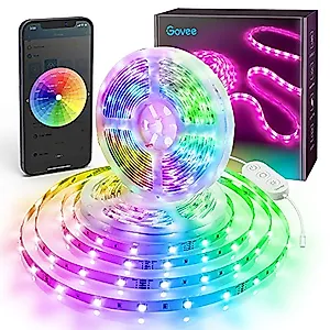 Govee Smart LED Strip Lights, 65.6ft WiFi LED Lights, Work with Alexa and Google Home, DIY Mode and Music Sync RGB LED Lights for Bedroom Living Room 2 Rolls of 32.8ft (No Remote Control)