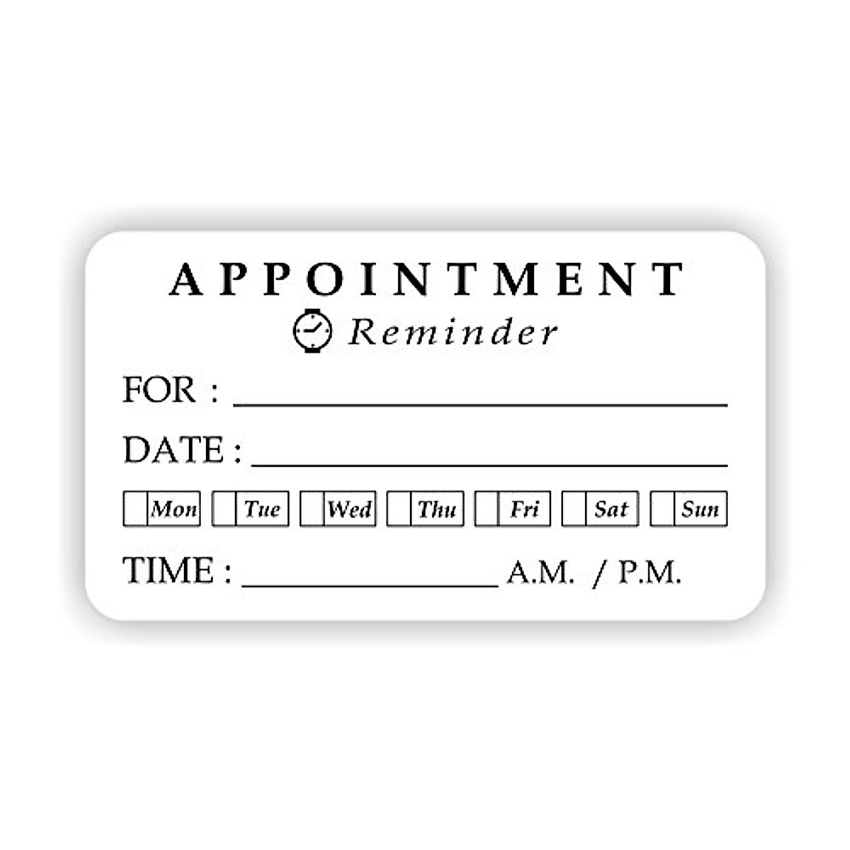 Appointment Reminder Cards - (Pack of 100) 3.5" x 2" White 14PT Cardstock Rounded Corner with Handmade Storage Box for Business Home Office Customer Service Meeting Day Date Time Planner
