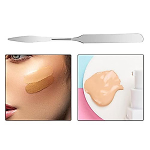 MERIGLARE Double Ended Cosmetics Mixing spatulas Blending Tool Mixing Sticks Portable Metal for Facial Cream Beginners Eyeshadow Paint