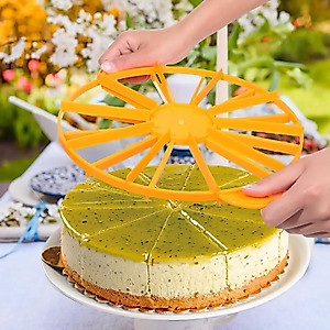 DJF For 10/12 Pieces of a 10-inch Diameter Cake, Round Double-sided Cake Portion Marker Cake Cutter Slicer Cake Slicer Cake Knife Cake Cutter Cheesecake Slicer For Uniform Slicing 1pcs