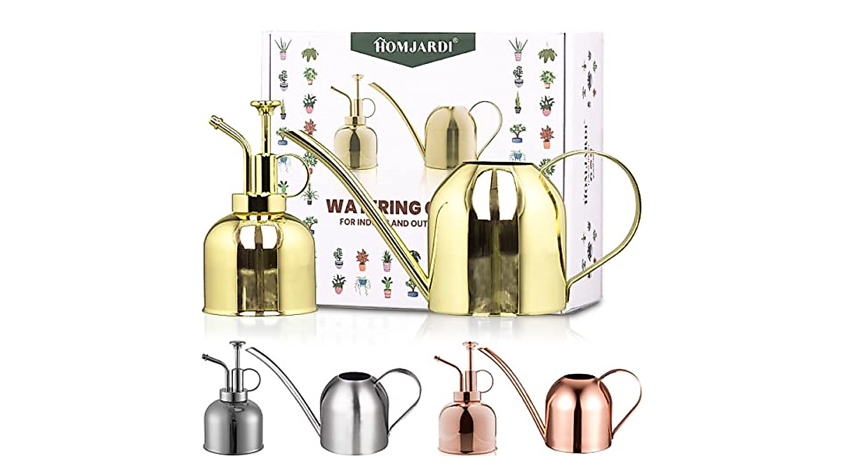 Indoor Watering Can Set - Gold, 18 oz & Mister Spray for Indoor Plants
