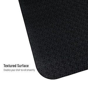Mind Reader 9-to-5 Collection, Office Chair Mat, Anti-Skid Floor Protector, 48 x 36, PVC, Black