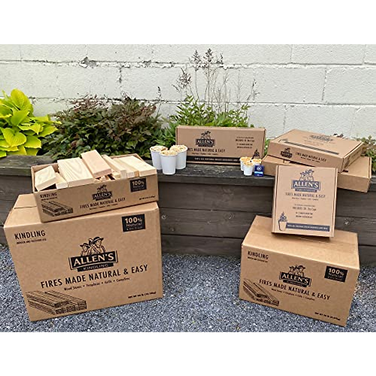 Allen's Fire Starter Cups for Wood Stoves & Campfires - Made of Natural Wood Chips & Wax - 15 Minutes Burn Time - Versatile Usage - Ideal for Hunting & Camping Trips (40 Cups per Pack)