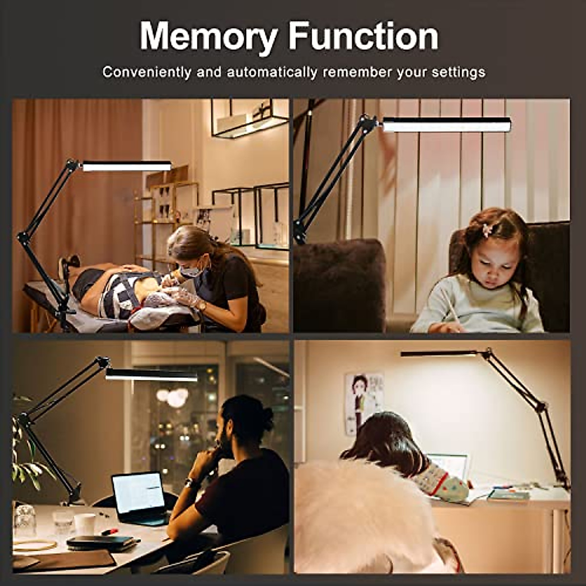 LED Desk Lamp,97 CRI Eye Protection Book Light,Swing Arm Desk lamp with Clamp,Dimmable 3 Color Modes & 8 Brightness Table Lamp,High brightness desk lamp for Home Office,Study,Reading,Dorms,Studios