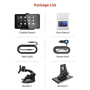 cogamichi Portable Car Stereo with Apple Carplay&Android Auto, 7 Inch HD IPS Touch Carplay Screen for Car Plug in, Wireless Carplay Dash Mount with Bluetooth, GPS Navigation, Mirror Link, Siri Voice