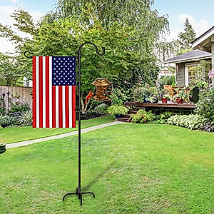 65 Inch Garden Flag Pole with Flag with Anti-Wind Clip for Flag Heavy Duty Garden Flag Stand for Plant Stand and Light Tall Garden Flag Poles for Outside inground,2 Stoppers and 1 Clip (1 PC, 65 INCH)