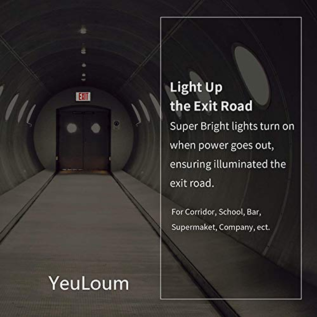 Litufine Ultra Slim LED Exit Sign, Red Letter Emergency exit Lights, 120V-277V Universal Mounting Double Face (1-Pack)