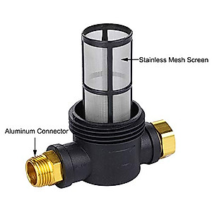 CREEXEON Sediment Filter Attachment for Garden Hoses and Pressure Washers 3/4" 100 mesh
