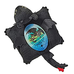 Pillow Pets NBC Universal How to Train Your Dragon Toothless Sleeptime Lite 11" Stuffed Animal Plush Toy , Rainbow , Black