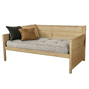 Kodiak Furniture Twin-Size Tufted Fabric Daybed Mattress in Canton Gray-Frame Not Included