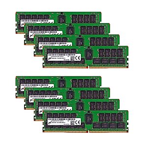 Micron Memory Bundle with 256GB (8 x 32GB) DDR4 PC4-21333 2666MHz RDIMM (8 x MTA36ASF4G72PZ-2G6E1), Dual Ranked Registered ECC Memory