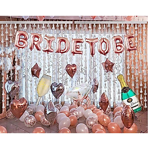 Bachelorette Party Decorations 2 Packs Silver Fringe Curtains Bridal Shower Decorations Wedding Decor Party Silver Backgrounds (2 Pack 3.2 x 6.6 ft)