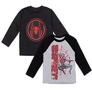 Marvel Spider-Verse Spider-Man Miles Morales Toddler Boys 2 Pack T-Shirts 4T