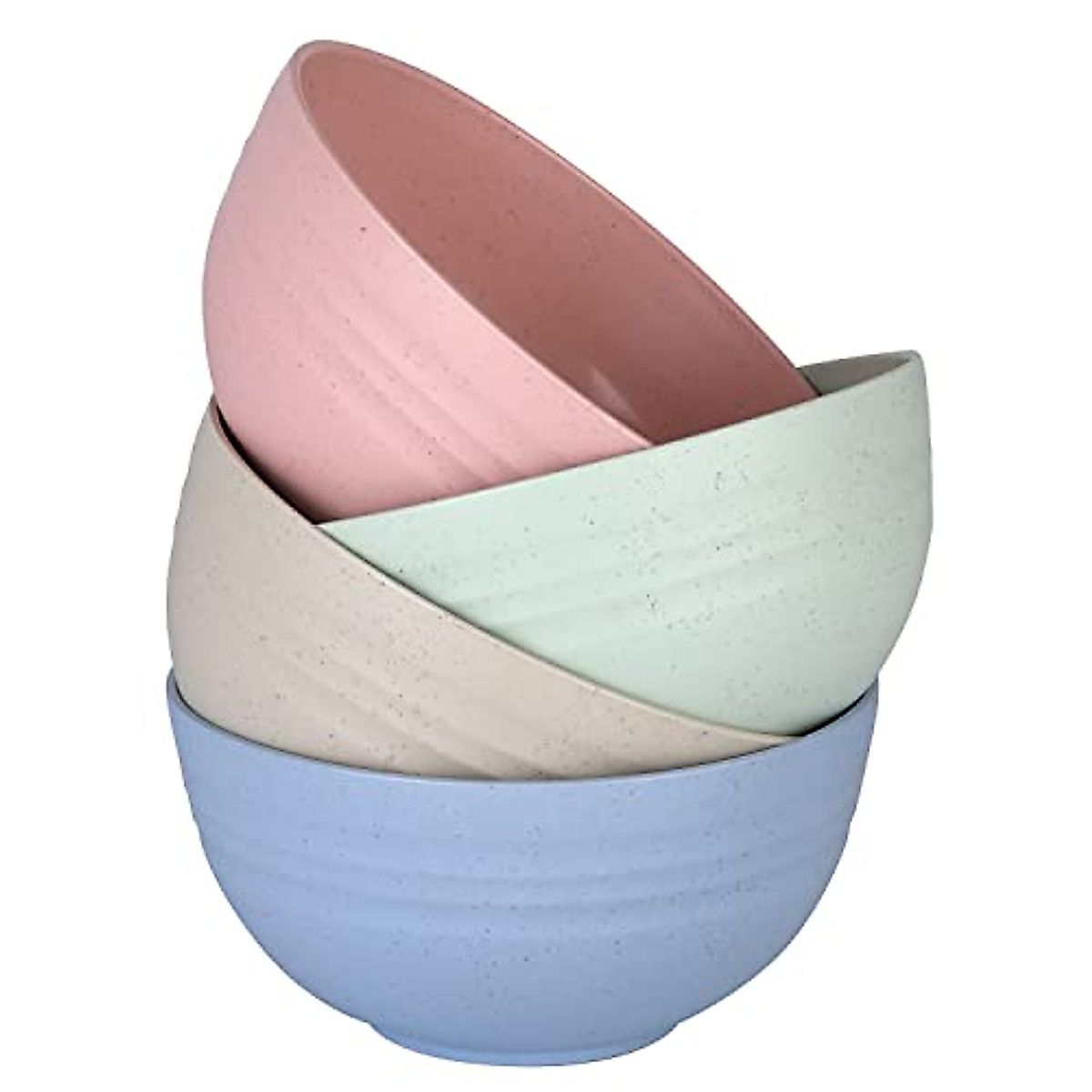 WANBY Lightweight Wheat Straw Cereal Bowls Unbreakable Dinner Bowl Set Dishwasher & Microwave Safe (8 Pack 26Oz)