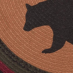 VHC Brands Wyatt Stenciled Bear Jute Rug Half Circle w/Pad 16.5x33