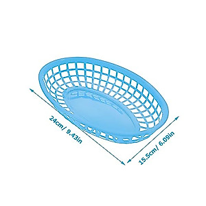 KJHBV 12pcs Snack Plate Hamburger Basket Plastic Hamper Vegetable Food Basket for Snacks Pp Blue Snack Baskets Food Basket Ktv Snacks Basket At Home Afternoon Tea Plastic Food