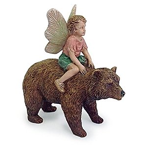 Bear Back Fairy Boy Miniature Fairy Garden Resin Figurine