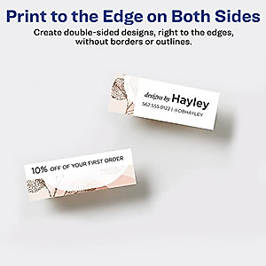 Avery Mini Business Cards with Sure Feed Technology, 1" x 3", Matte White, 160 Small Business Cards Total, Print-to-the-Edge, Laser/Inkjet Printable Cards (5329)