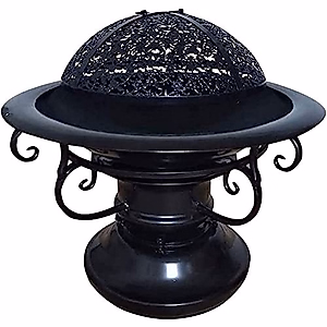 LEAYAN Garden Fire Pit Grill Bowl Grill Barbecue Rack Fire Pits,BBQ Grill,Outdoor Fire Pit Wild Travel Wood Burning and Camping Picnic Stove Bonfire,with Barbecue Multifunctional Stove