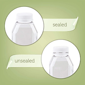 Disposable Juice Container with Caps, 12 Oz Reusable, Clear & Empty Smoothie Bottle For Grab & Go Drink & Juicing Journey, 12 Pack BPA-Free Plastic Water Bottles, Handy, Leak-Proof Beverage Containers