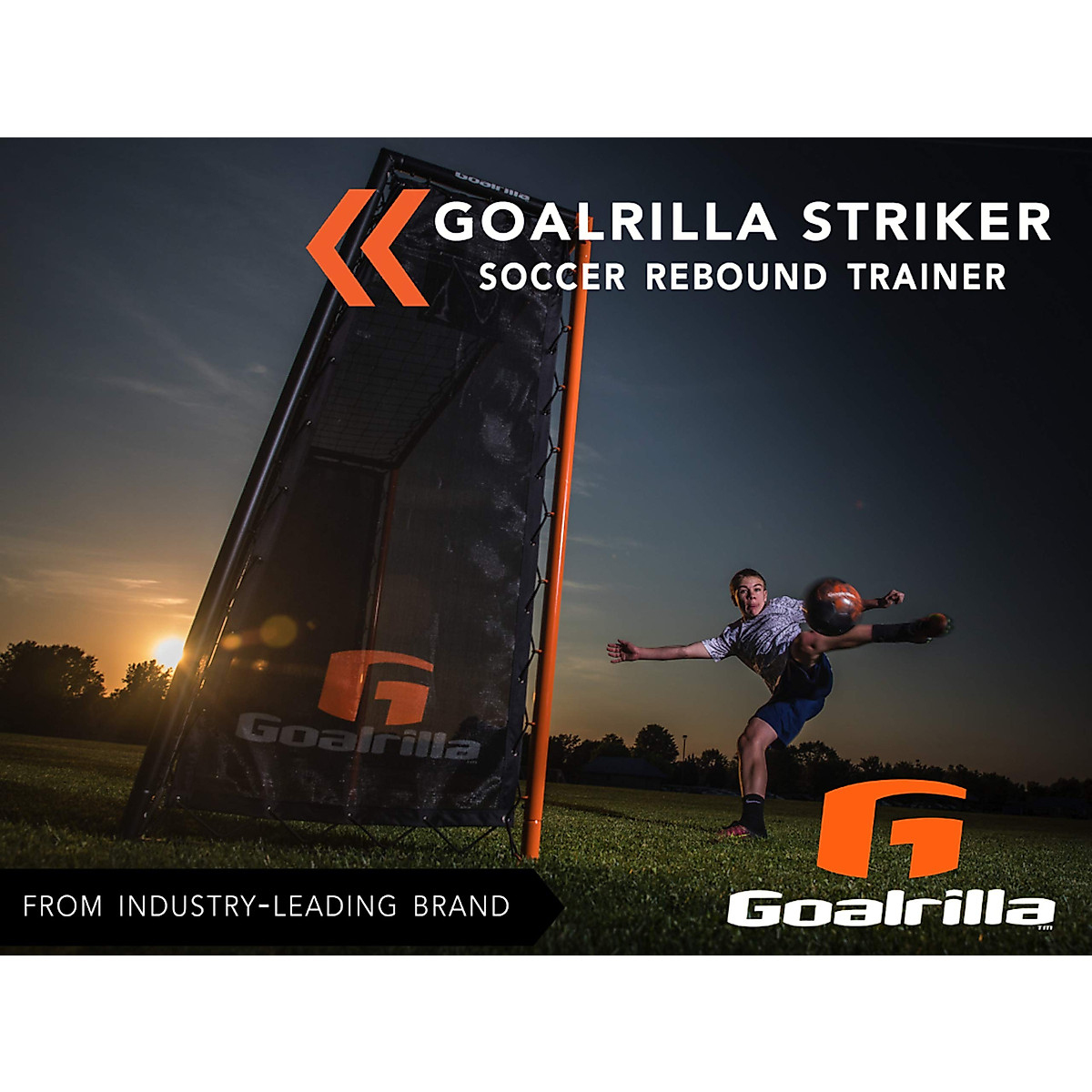 Goalrilla Striker Soccer Rebound Trainer with Double-Sided, Ultra-Responsive Rebounding Net and Goal, Large