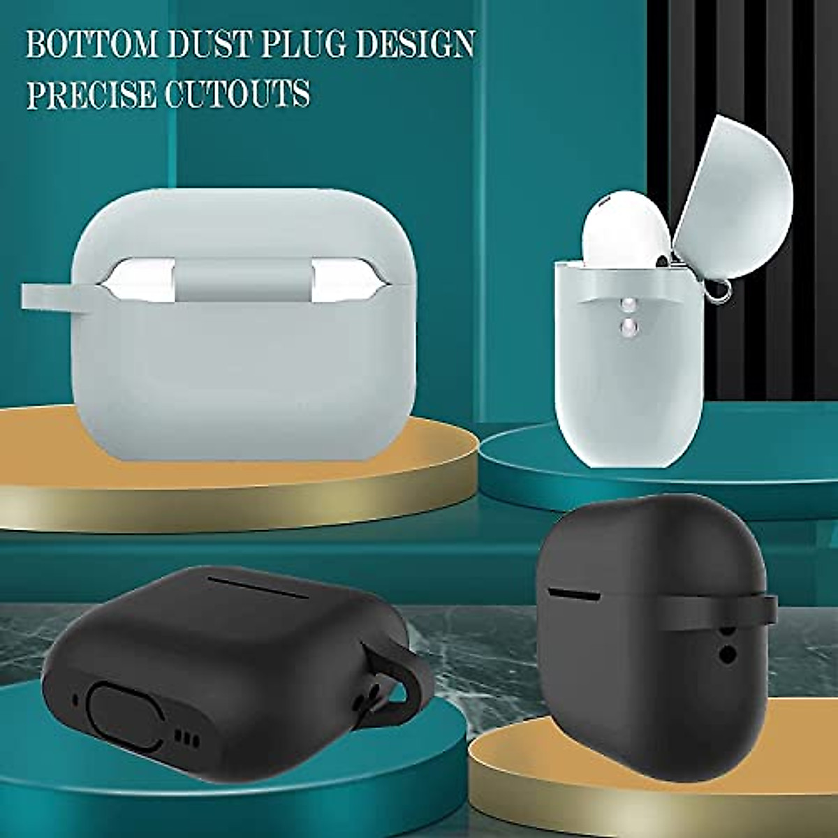 DOMDAI Airpods Pro 2 (2nd Generation) Silicone Case Cover 2022. Soft Silicone Skin Cover Shock-Absorbing Protective Case with Keychain for Airpods Pro 2 Case [ Front LED Visible ] (Purple)