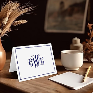 Classic Monogram Stationary Set FOLDED NOTE CARDS, Personalized Stationary Set, Personalized Monogram Stationery Set, Your Choice of Colors and Quantity