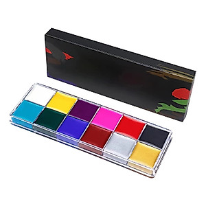 Halloween Face Body Paint Oil 12 Color, Professional Non Toxic Safe Halloween Party Makeup Painting Kit for Kids and Adult