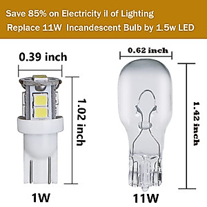 HUTTUUBUDU LED Landscape Light Bulbs 1W 12V Cool White 6000K，7W Low Voltage Incandescent Light Bulbs Equivalent，Wedge Base T5 Malibu Bulbs, Garden Light Bulbs, Landscape Bulbs 8 Pack