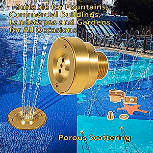 Deecaray Swimming Pool Spa Brass Deck Jet Fountain 3 Hole Nozzle with Ground Lug,Suitable for All Occasions of Fountains,Landscapes and Gardens