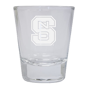 R and R Imports NC State Wolfpack Etched Round Shot Glass Officially Licensed Collegiate Product