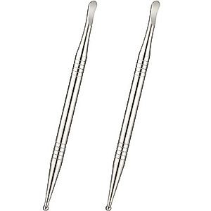 2 Pieces 110 mm Grade 2 Titanium Tools Silver Wax Carving Tools with Non-Slip Handle Sculpting Modeling Tool Spoon 4.33 Inch