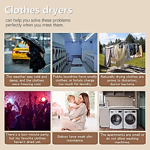 Portable Clothes Dryer, Mini Laundry Dryers Small Compact Foldable Electric Drying Machine with Dry Bag for Travel, RV, Home, Apartment