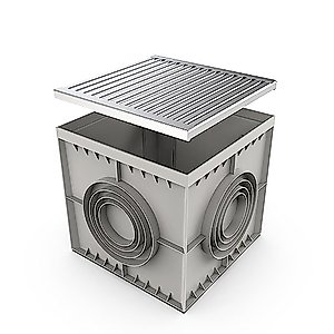 Vodaland - 22x22 inch Stainless Steel Catch Basin ADA/Heel Proof C class Package