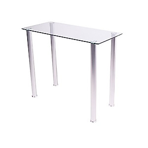 RTA Home and Office White Tempered Glass Utility Desk or Utility Stand