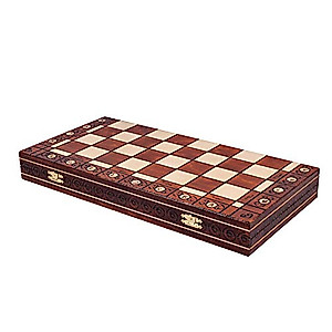 Chess and games shop Muba Dubrovnik 6EF Handmade Wooden Chess Set 21 Inch Board with Standard Plastic Wood Imitation Chessmen- Storage Box to Store All The Piece