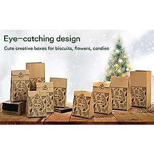 Yesland 200 Pcs Mini Brown Paper Bags, 3.5 x 2.25 x 7 Inch Thicken Paper Snack Bag Small Kraft Paper Treat Bags, Thank You Paper Cookie Sandwich Bags Bulk for Party Favor, 80 Bags and 120 Stickers