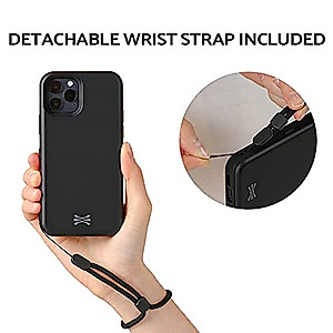 TORU CX PRO Case for iPhone 12/12 Pro, with Card Holder | Slim Protective Shockproof Cover with Hidden Credit Cards Wallet Flip Slot Compartment Kickstand | Include Mirror and Wrist Strap - Black