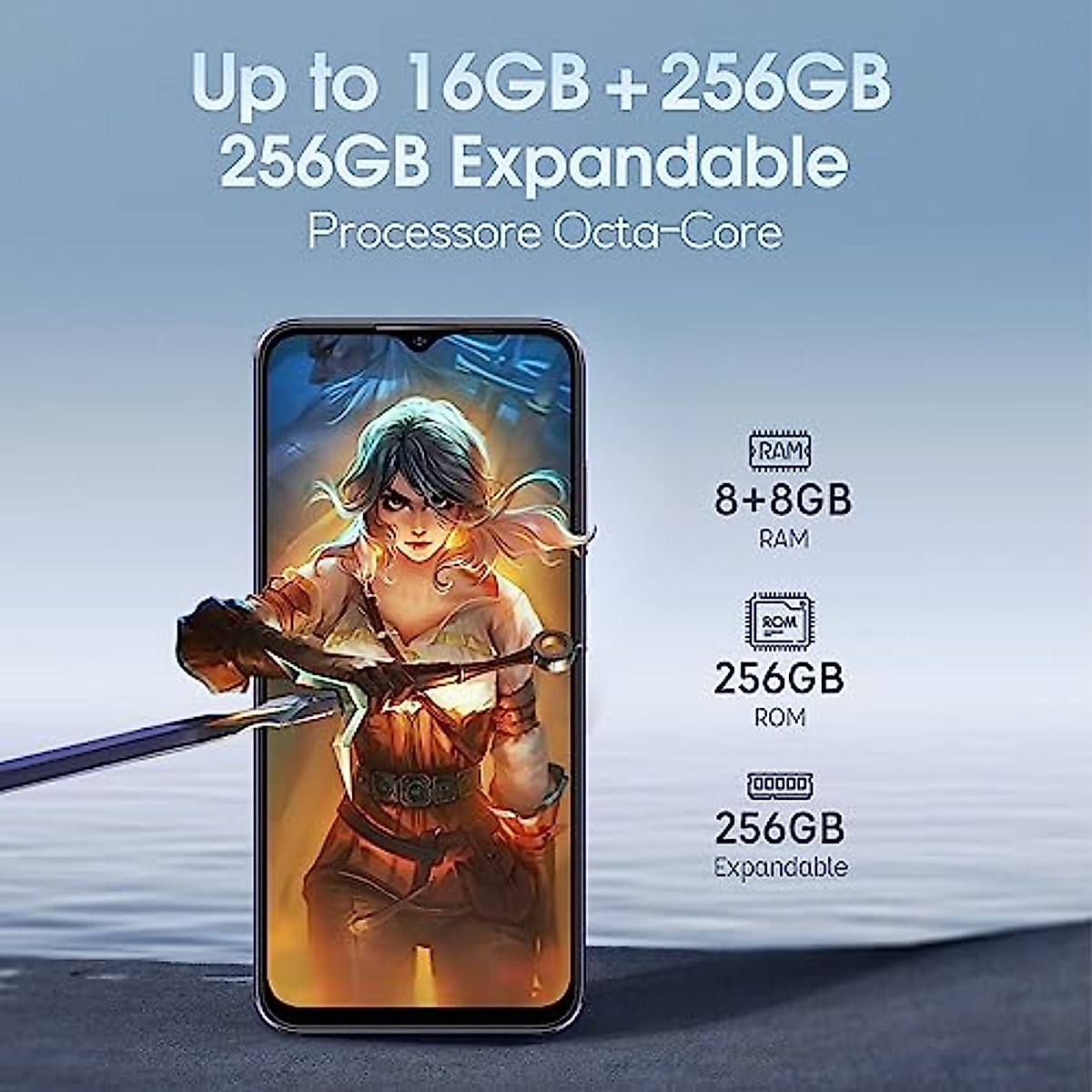 Ulefone Note 16 Pro Mobile Phones (16GB+256GB) Android 13 50MP Camera Octa Core Smartphone Unlocked 6.52” Waterdrop Screen, 4400mAh 4G Dual SIM Fingerprint Face ID GPS OTG, Globla Version- Black