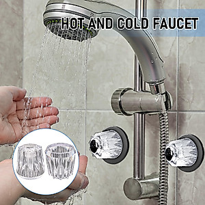 2 Pcs Large Shower Knob Replacement, Acrylic Tub Shower Faucet Handle Compatible with Price Pfister Contessa Windsor, Easy Install Handles for Bathroom Bathtub Kitchen (12 Point Broach Faucet Handle)