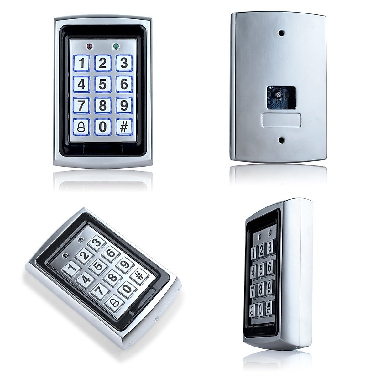 LIBO Waterproof Access Control Keypad Proximity RFID Controller, Suitable for Single Door Entry System, Support 1000 Users, Including 10pcs 125KHz RFID Keyfobs with Rainproof Cover