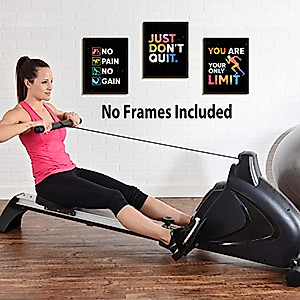 HLNIUC Motivational Gym Wall Art,Inspirational Workout Room Poster, Motivational Words Home Gym Decor Set Of 6(8’’X10’’,Unframed),Positive Canvas Art Print For Gym,Exercise Classroom Decor