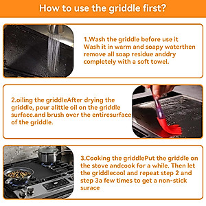 WB31X24738 Griddle Replacement for GE Stove Parts Griddle Plate,Cast Iron Center Griddle Stove Surface Top Grate for GE Gas Range Parts, Gas Range Aluminum Griddle