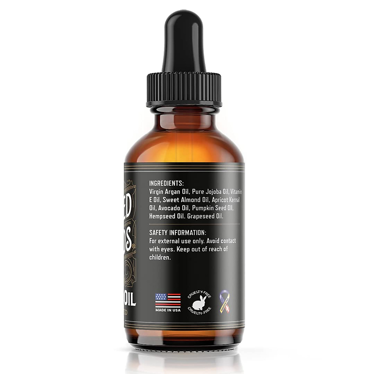 The Rugged Bros Beard Oil : with Argan Oil Serum and Jojoba Oils for Growth and Shine - Leave In Deep Conditioner, Softener, and Thickener, for all Beards and Mustaches (Unscented)