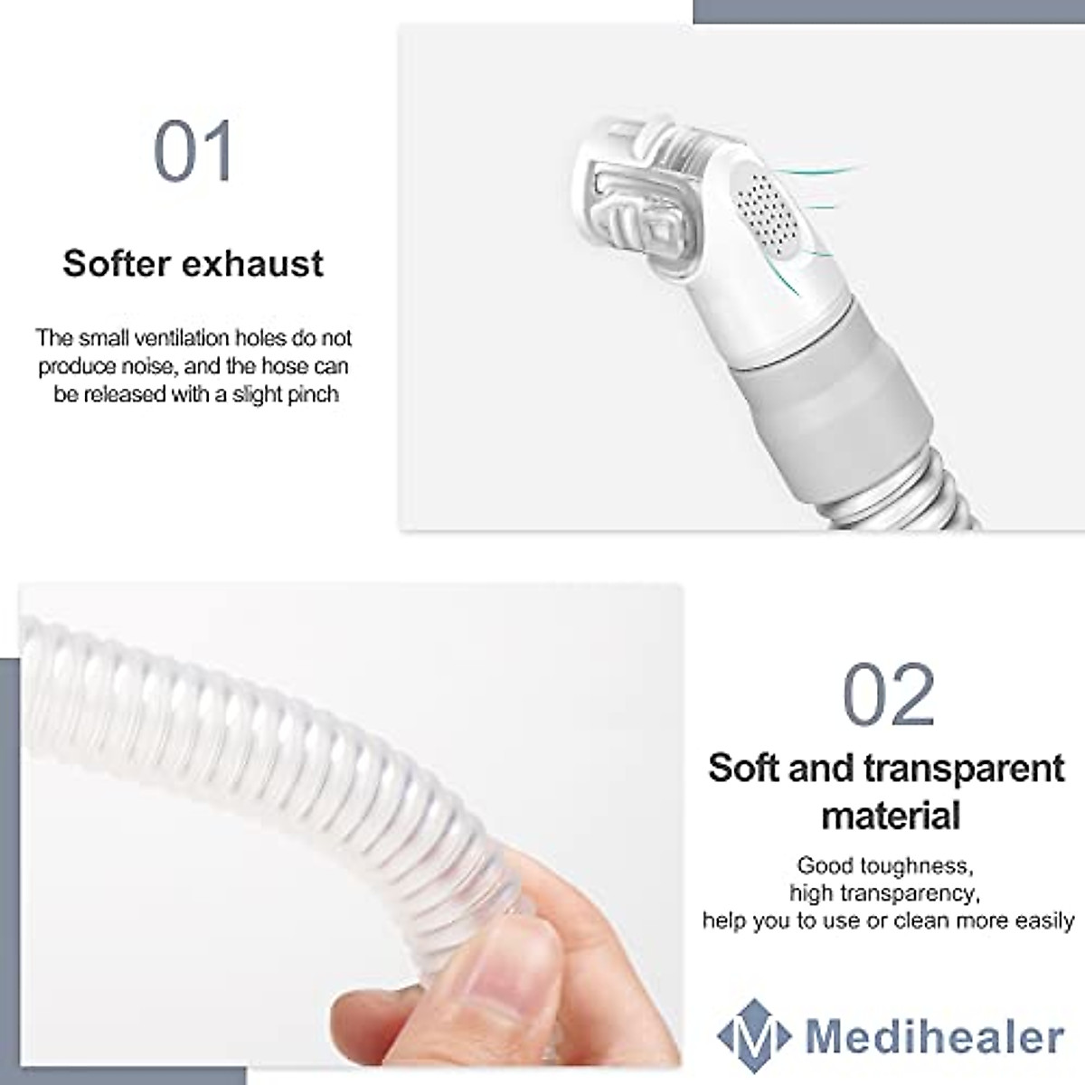 2 Packs Replacement Tube for N20, 2 Packs Replacement Short Tube Compatible with N20, Avoid Leakage and Reduce Noise，Great Value Supplies by Medihealer.
