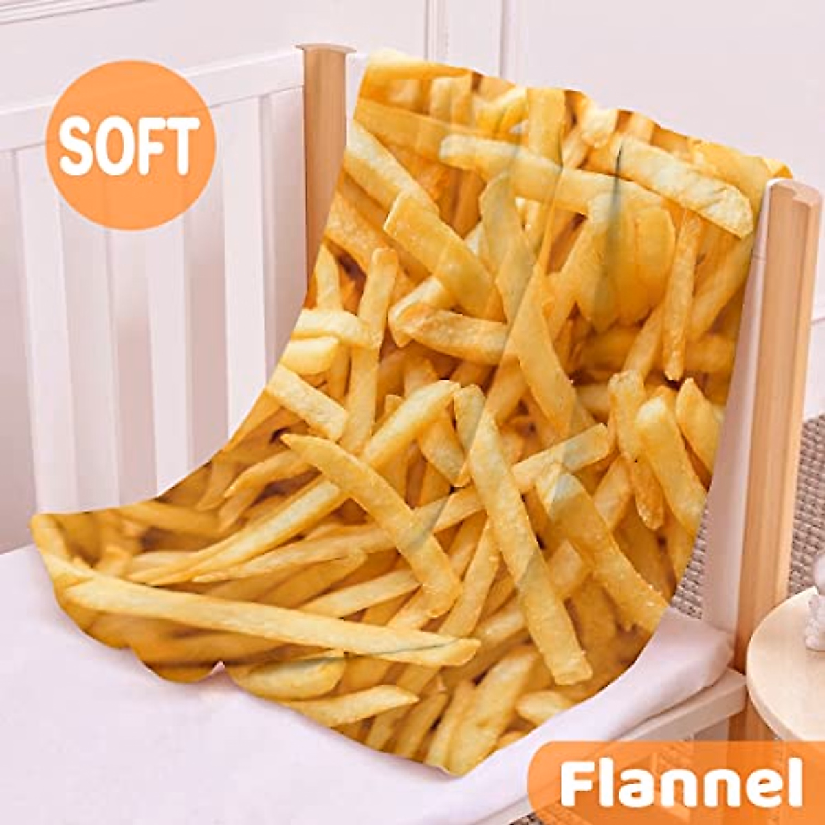 Blanket French Fries Fleece Lightweight Throws Gift for Birthday Christmas Soft Flannel Blankets for All Season Bed Sofa 40"x50"