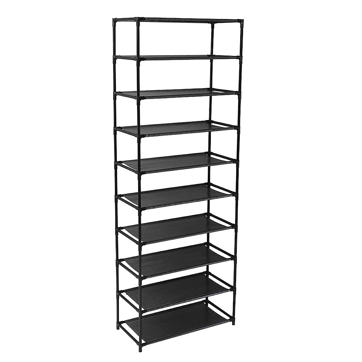 BTHTRCZ 10 Tiers Shoes Rack Storage Organizer,Metal Shoe Rack Holds 50 Pairs Shoe,Large Shoe Rack with Black Metal Frame for Entryway,Living Room,Garage (10-Black)