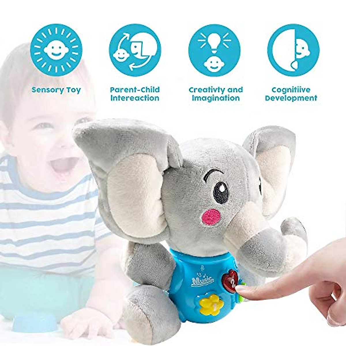 SUNWUKING Baby Musical Toy Baby Doll - Infant Toy Musical Toy for Baby Toy Newborn Plush Figure Toy Toddler Plush Gift Soother Doll Partner Baby Monkey