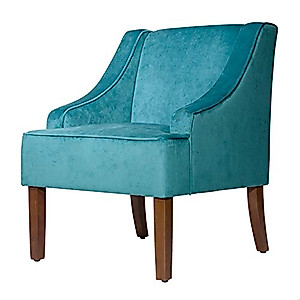HomePop Swoop Arm Living-Room-Chairs, Velvet Teal
