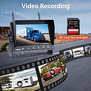 VASTEND 7 Inch RV Backup Camera Wireless, HD 1080P DVR Backup Camera High-Speed Rear View Observation System Stable Signals for RVs, Trucks, Trailers, IP69 Waterproof IR Night Vision